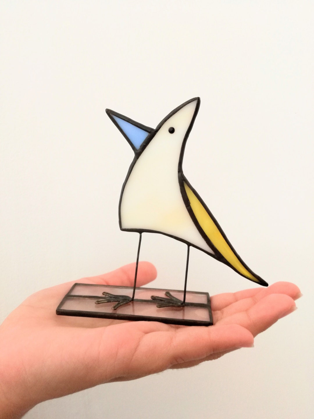 Stained Glass Bird for Home Decoration. A Minimalist Figure for a Gift ...