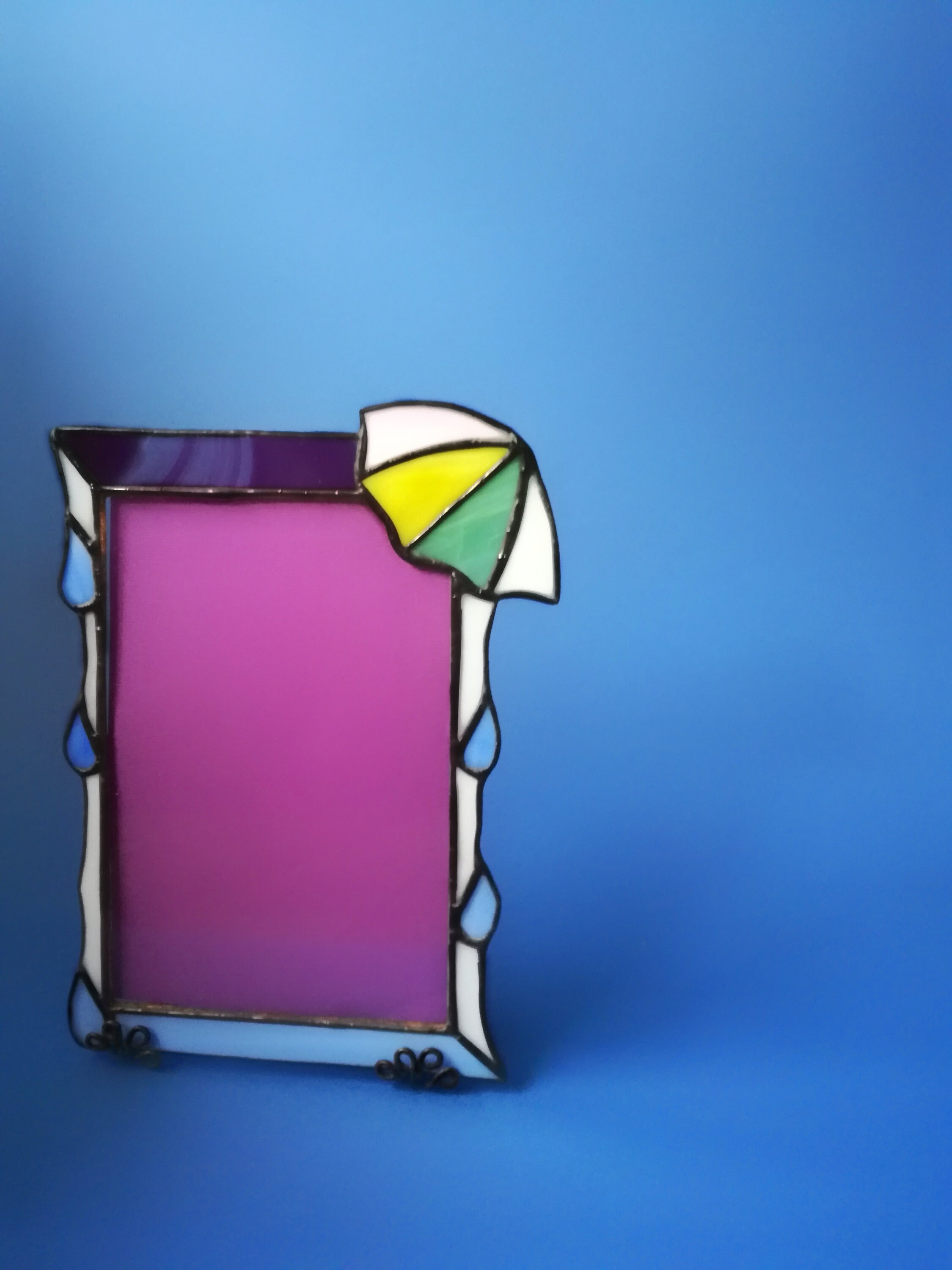 Artistic Photo Frame. Stained Glass Frame With Umbrella Detail - Etsy