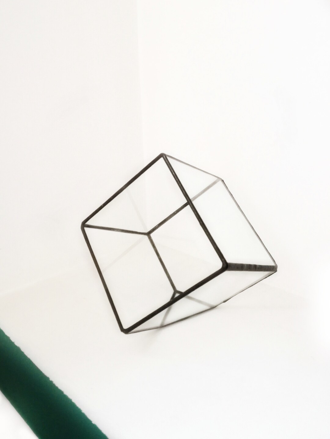 Glass Transparent Cube. Ornament as a Central Motif on the Dining Table ...