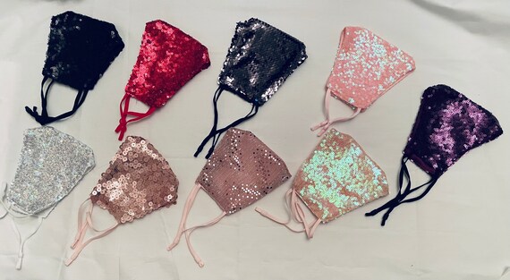 Sequin face mask | Etsy