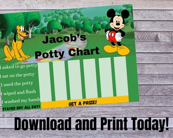 Mickey Potty Chart - Etsy UK