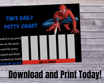 Spiderman Potty Chart - Etsy UK