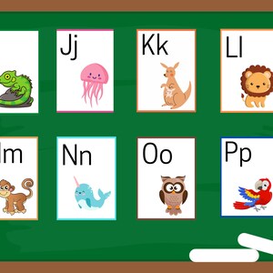 Digital Animal Alphabet Flashcards,abc Animal Flashcards,alphabet Cards ...