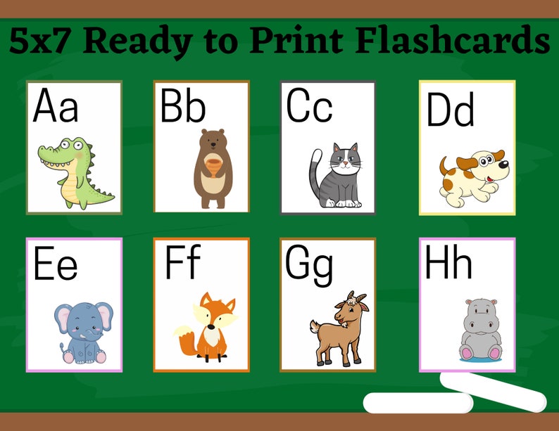 Digital Animal Alphabet Flashcards,abc Animal Flashcards,alphabet Cards ...