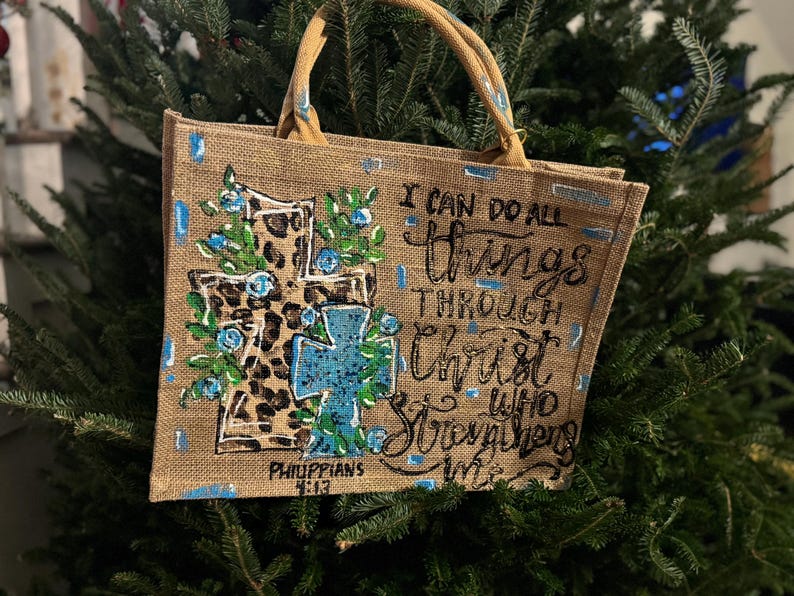 Personalized Hand Painted Bible Verse Totes - Etsy