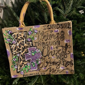 Personalized Hand Painted Bible Verse Totes - Etsy