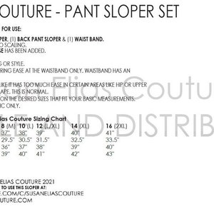 3-PIECE PANT SLOPER/ Pdf Digital Download Pattern Block (24"x60") - Etsy