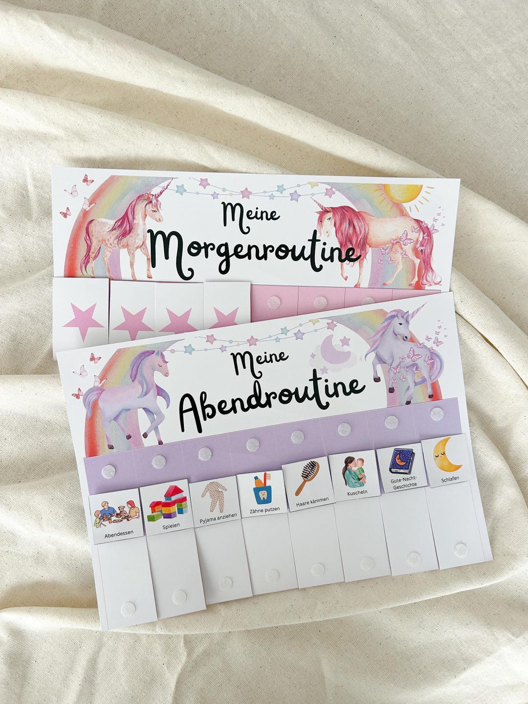 Unicorn Morning & Evening Routine for Children, Rainbow Daily Schedule ...