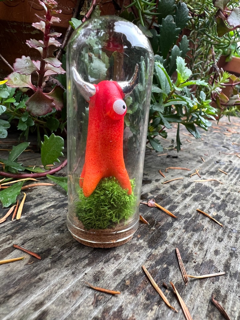 Bell Bois - Tiny Monster Sculptures in a Wee Glass Bell Jar (cloche) - Etsy