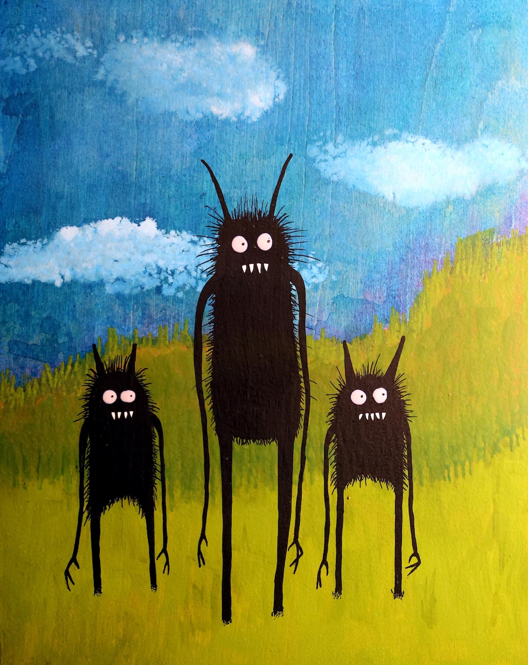 Remi Joni & Thom - Original Painting on Wood Panel - Etsy