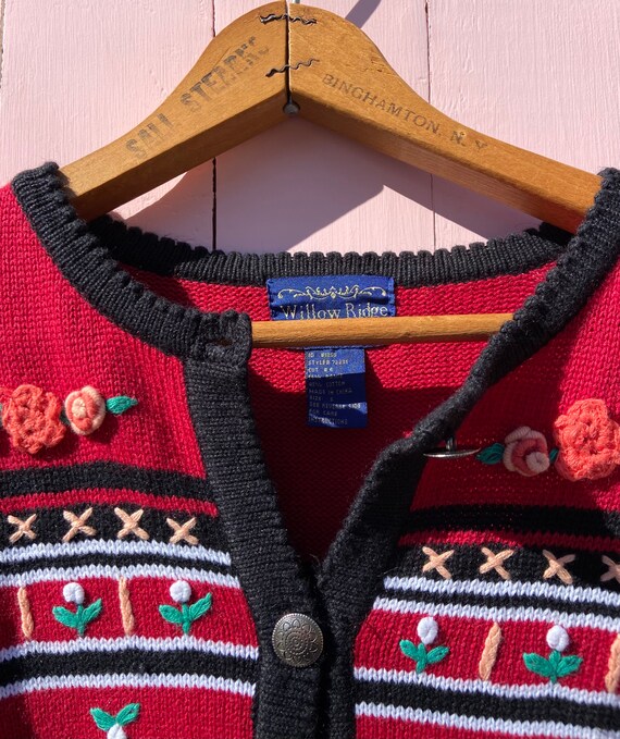 Vintage Embroidered Cottagecore Cardigan - Gem