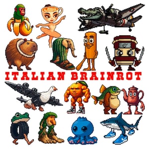 Italian Brainrot | A Collection of 15 Comprehensive Characters | Pixel ...