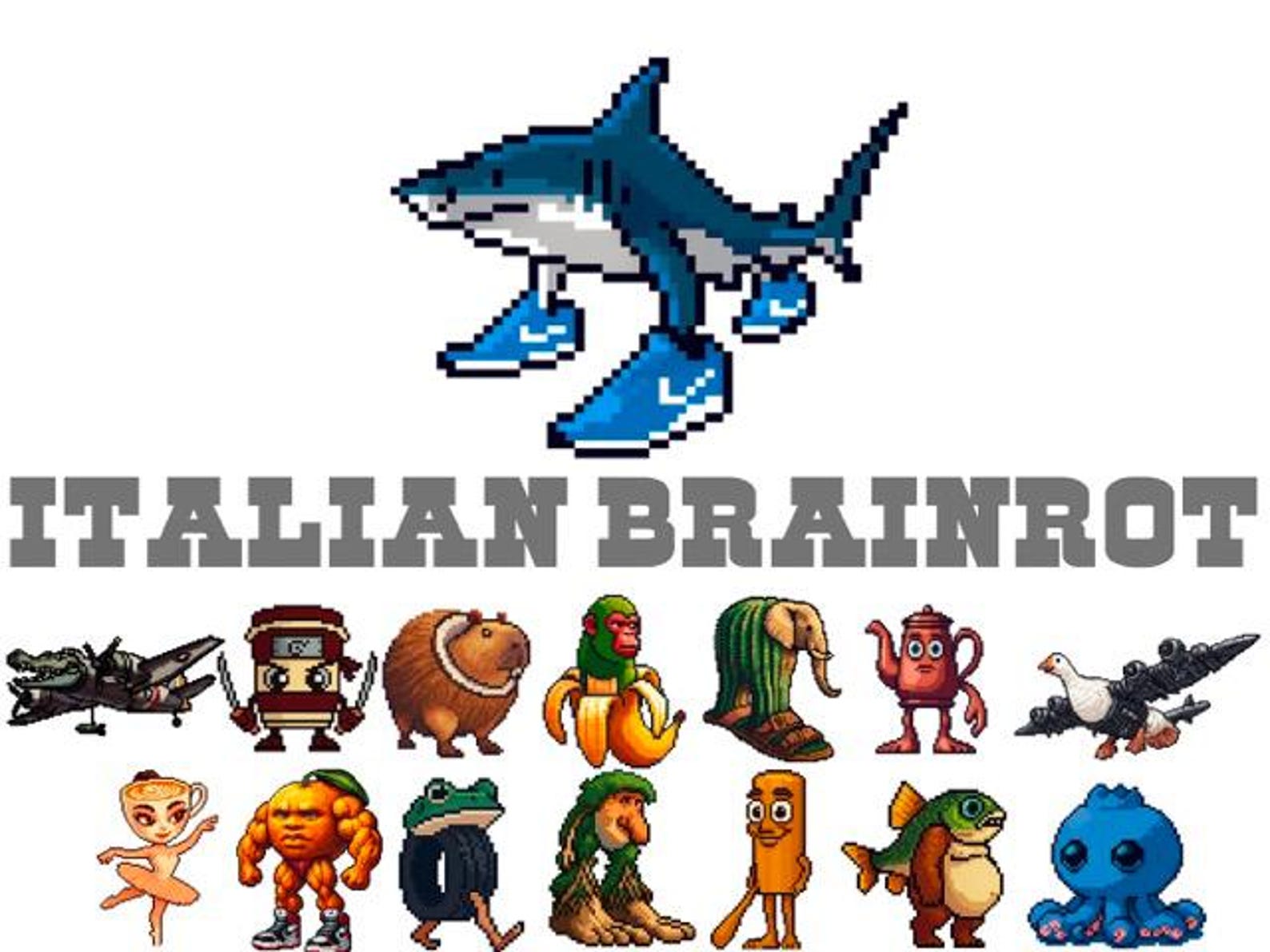 Italian Brainrot | Tralalero Tralala | Pixel Art Png Image - Etsy