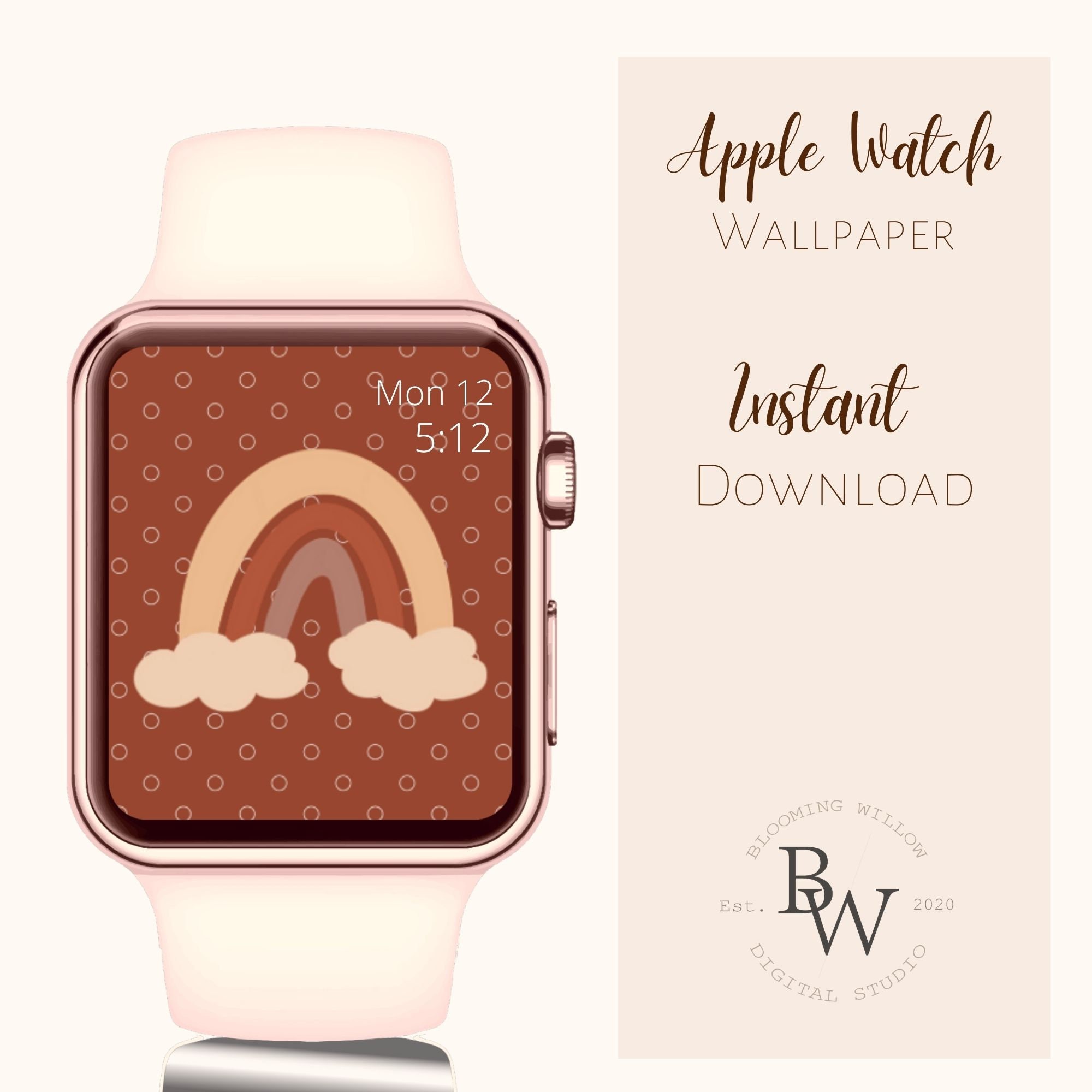 APPLE WATCH WALLPAPER Boho Rainbow / Apple watch accessories | Etsy