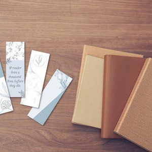 Printable Bookmarks Assorted Set of 4 Instant Download Marble and Blue ...