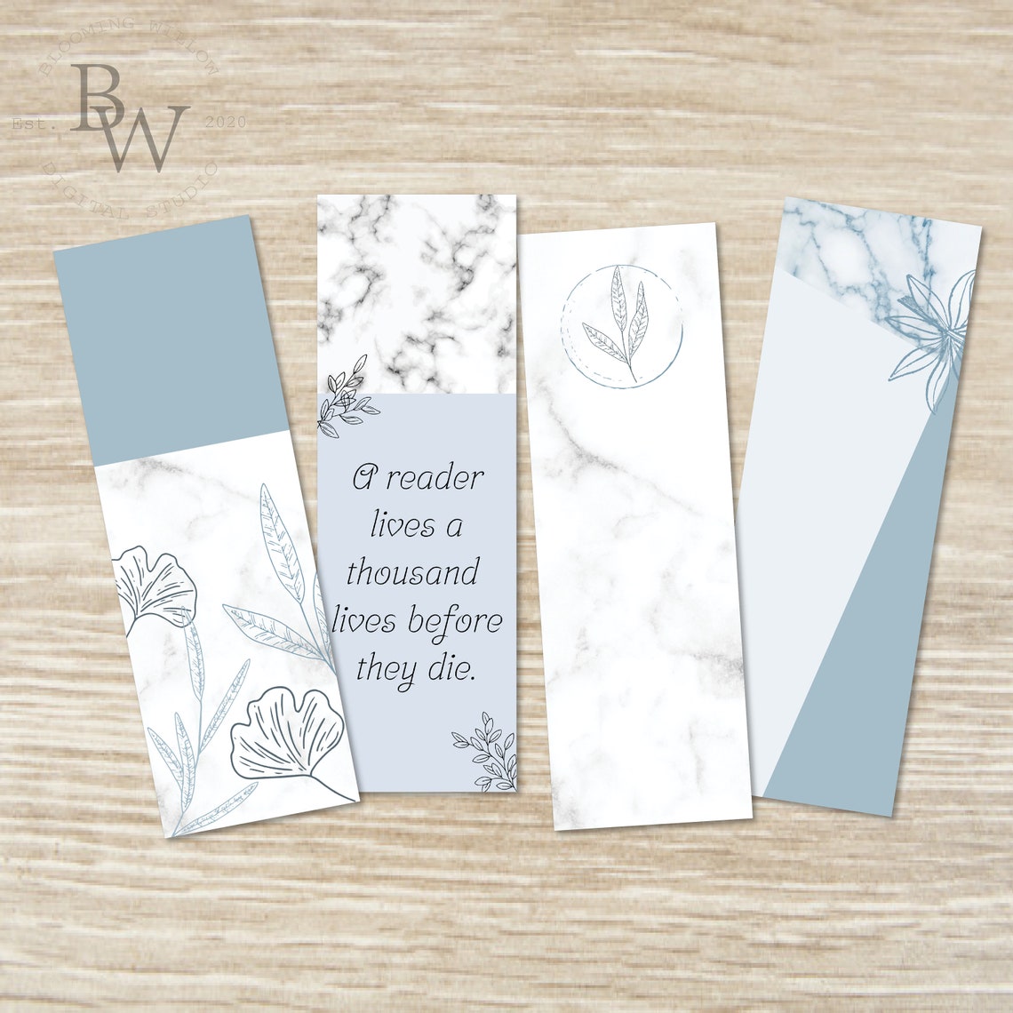 Printable Bookmarks Assorted Set of 4 Instant Download | Etsy