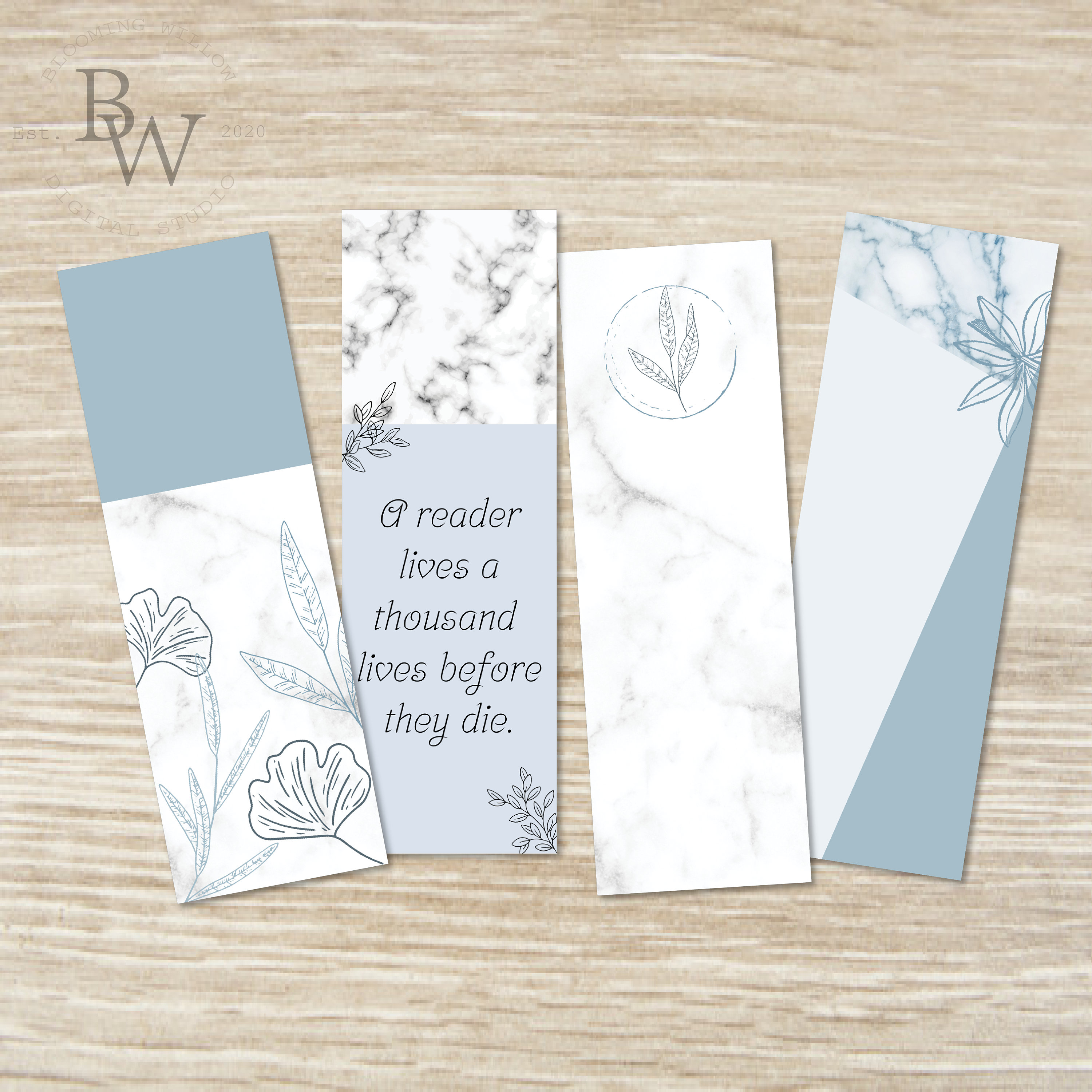 Printable Bookmarks Assorted Set of 4 Instant Download - Etsy