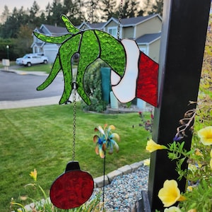 Stained Glass Grinch Window Decor, Grinch Suncatcher,christmas ...