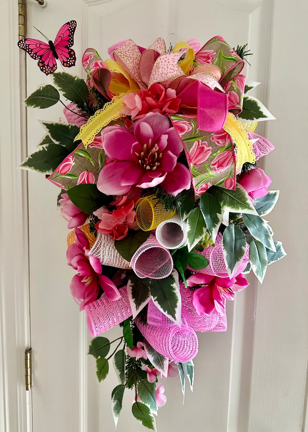 Indoor/outdoor Tropical Pink Swag - Etsy