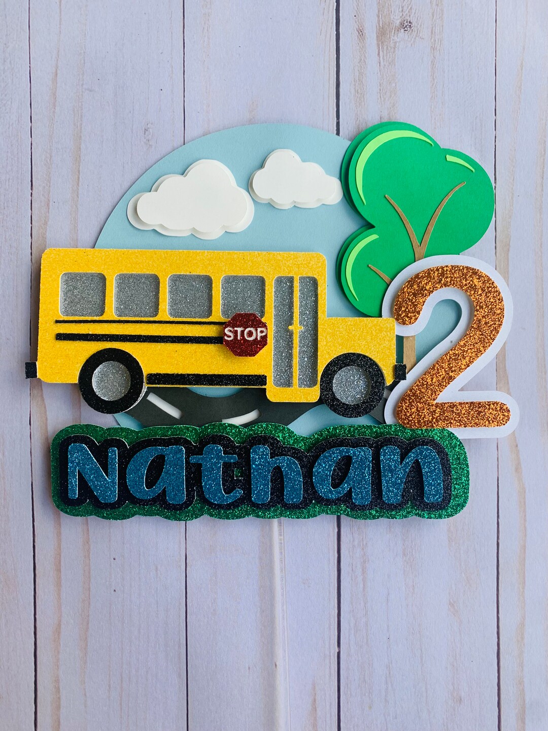 Bus Cake Topper/ School Bus Cake Topper/ Wheel on the Bus Cake Topper ...