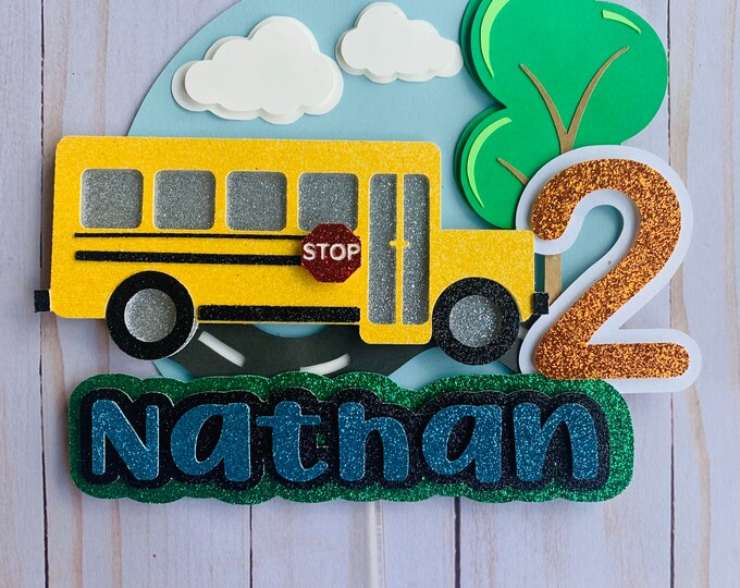 Bus Cake Topper/ School Bus Cake Topper/ Wheel on the Bus Cake Topper ...