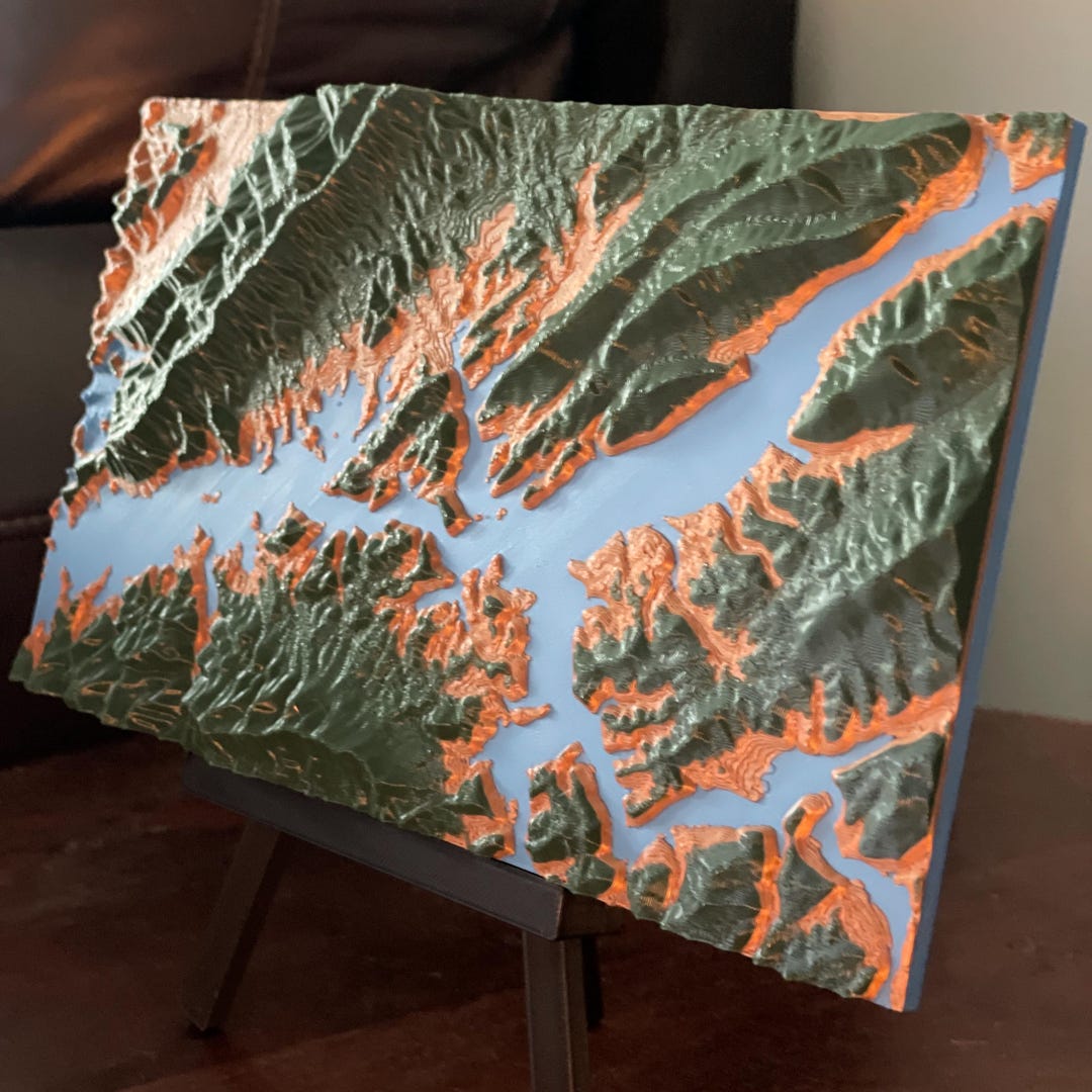 Watauga Lake 3D Topographic Map - Etsy