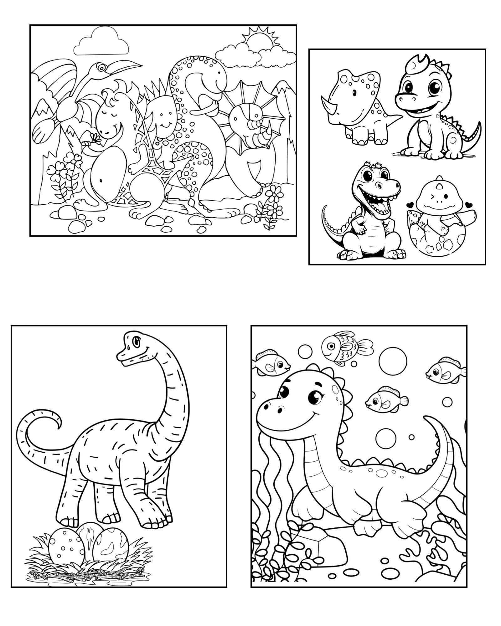 Little Kids Dino Colouring Pages - Etsy