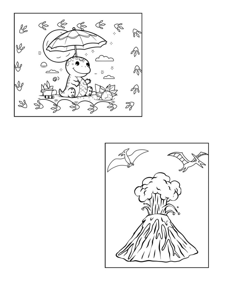 Little Kids Dino Colouring Pages - Etsy