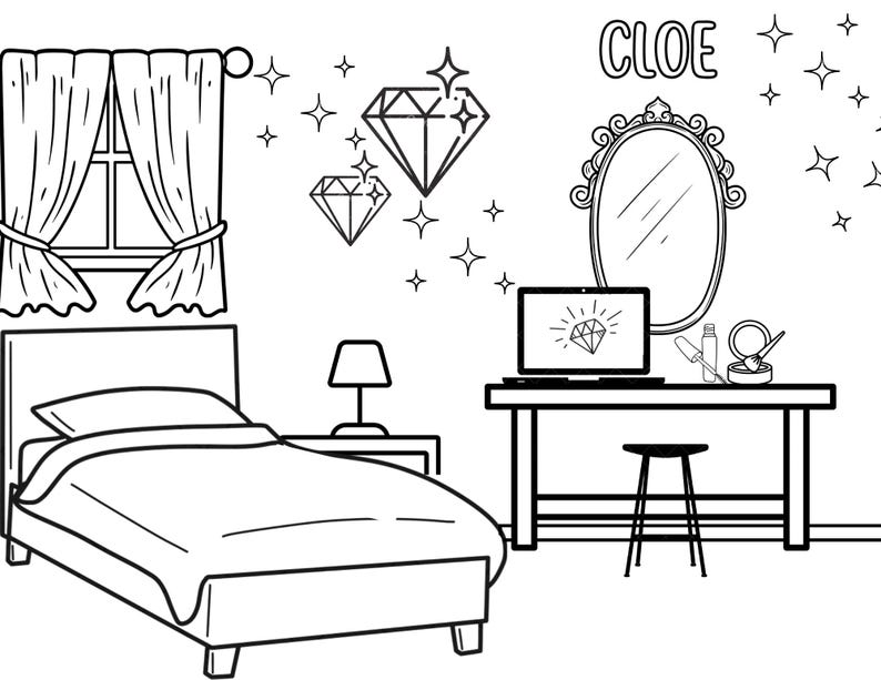 Paper Doll Bedroom Set – DIY Printable Dollhouse Room, Miniature ...