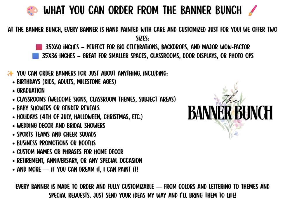 Custom Hand-painted Back to School Banner: Personalized Classroom Decor ...