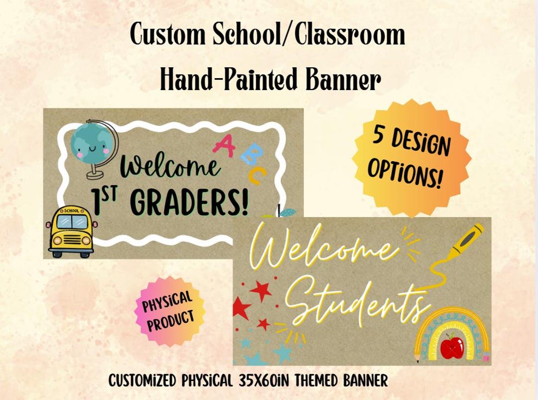 Custom Hand-painted Back to School Banner: Personalized Classroom Decor ...