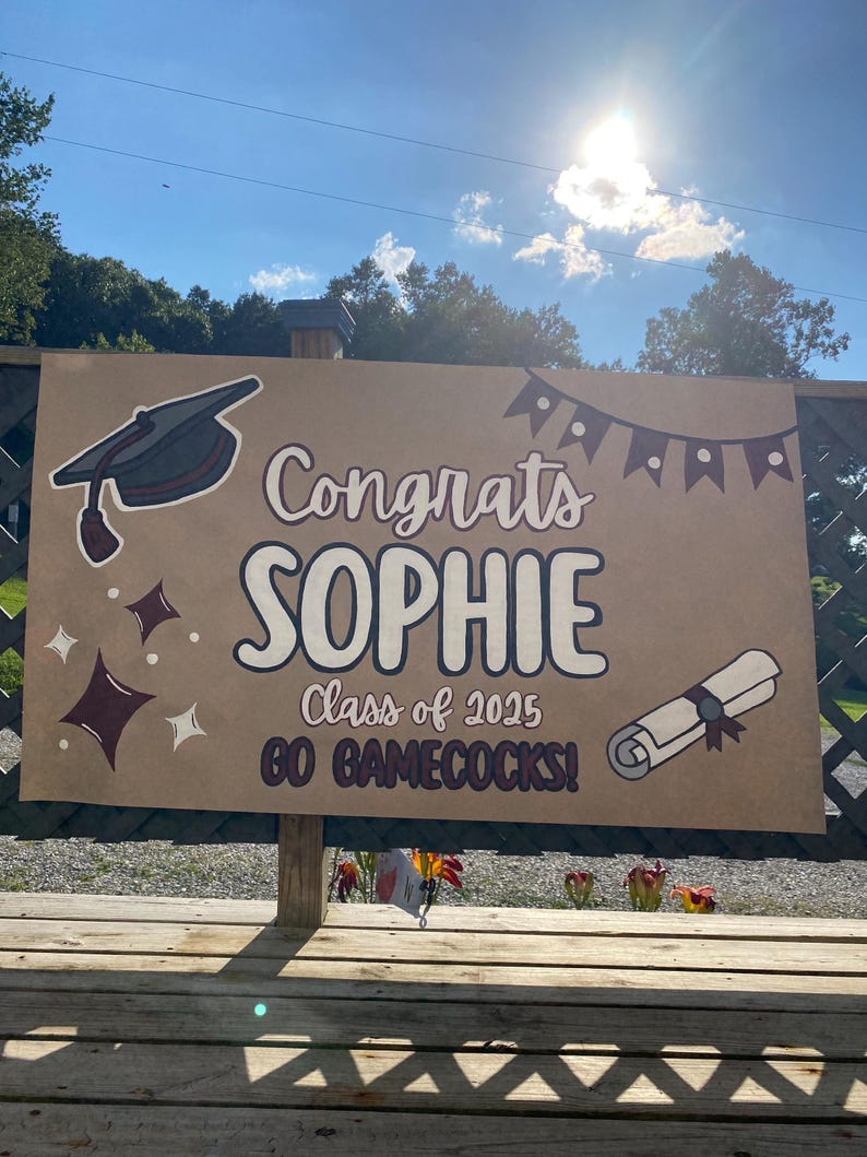 Custom Hand-painted Graduation Banner 2026: Personalized Grad Party ...