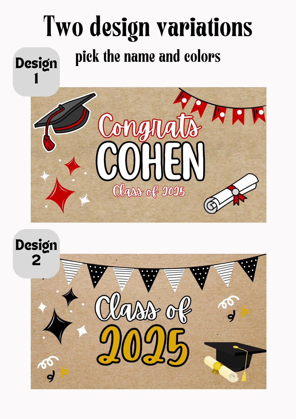 Custom Hand-painted Graduation Banner 2026: Personalized Grad Party ...