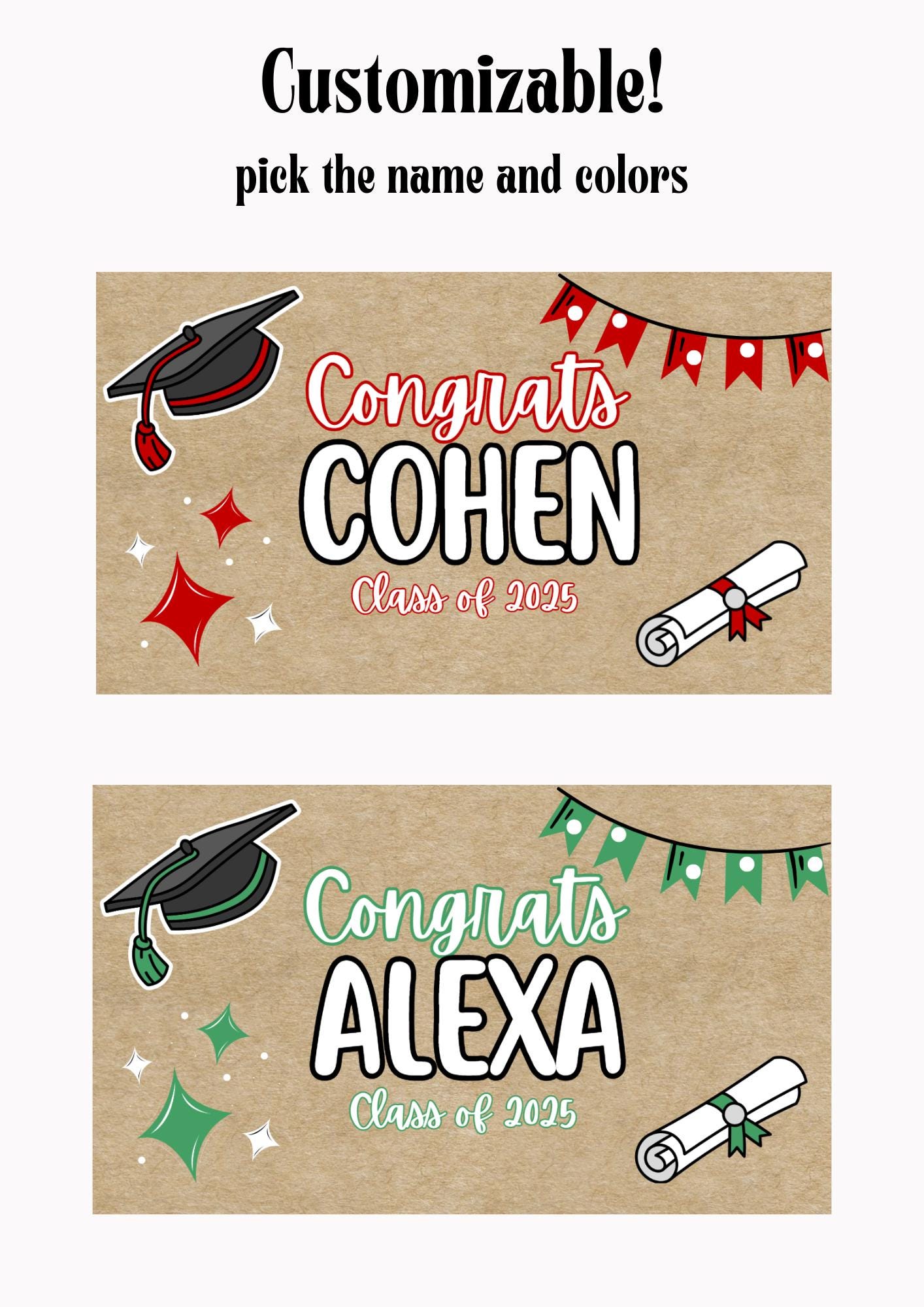 Custom Graduation Banner 2025 – Hand Painted Grad Party Decor, Viral ...