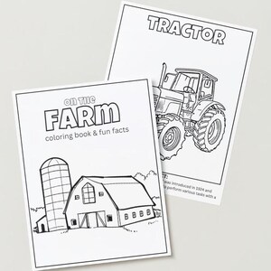 On the Farm Printable Coloring Book With Fun Facts 25 Pages, Editable ...