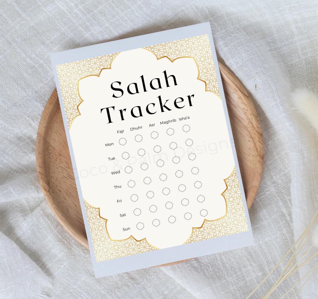 Salah Tracker Printable, Salah Checklist, Prayer Tracker, Daily Prayer ...