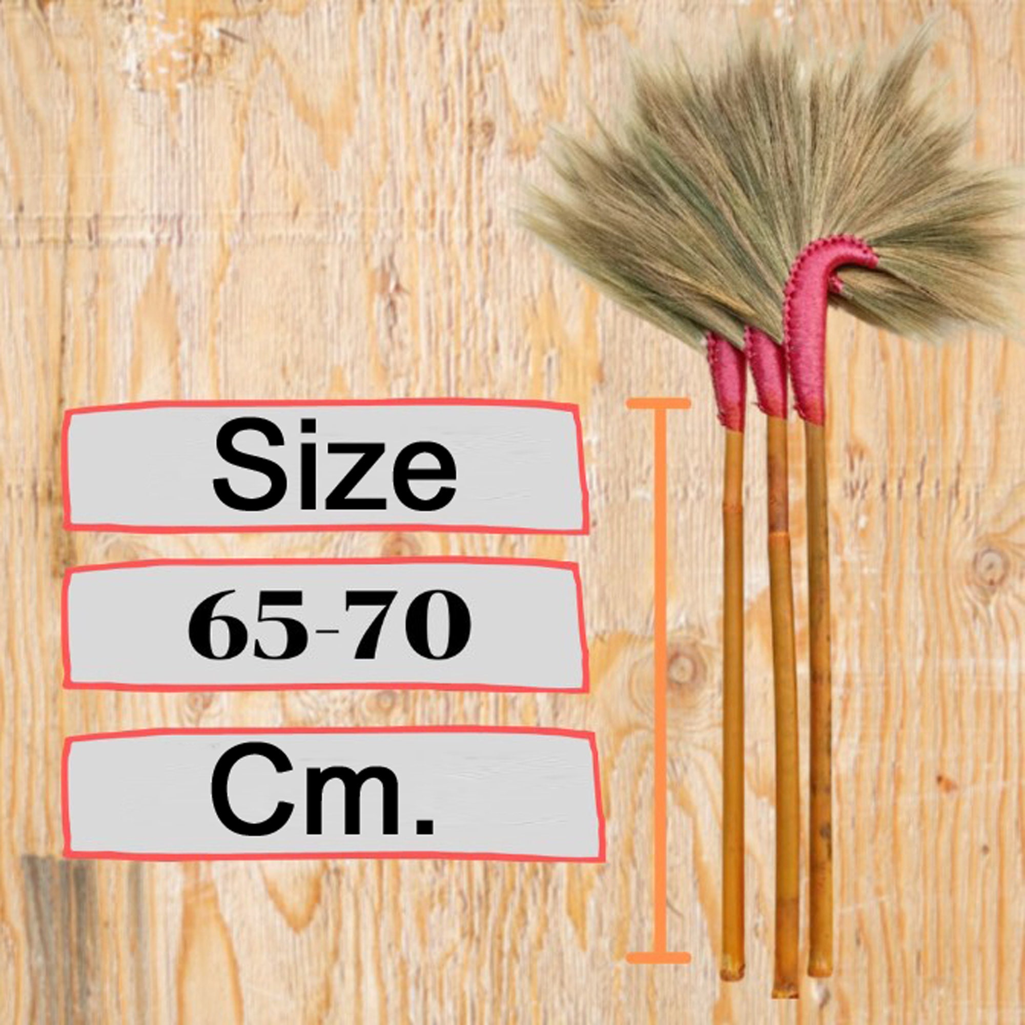 Handmade Asian Set of 3 Broom Natural Grass Broomstick for Sweeping ...