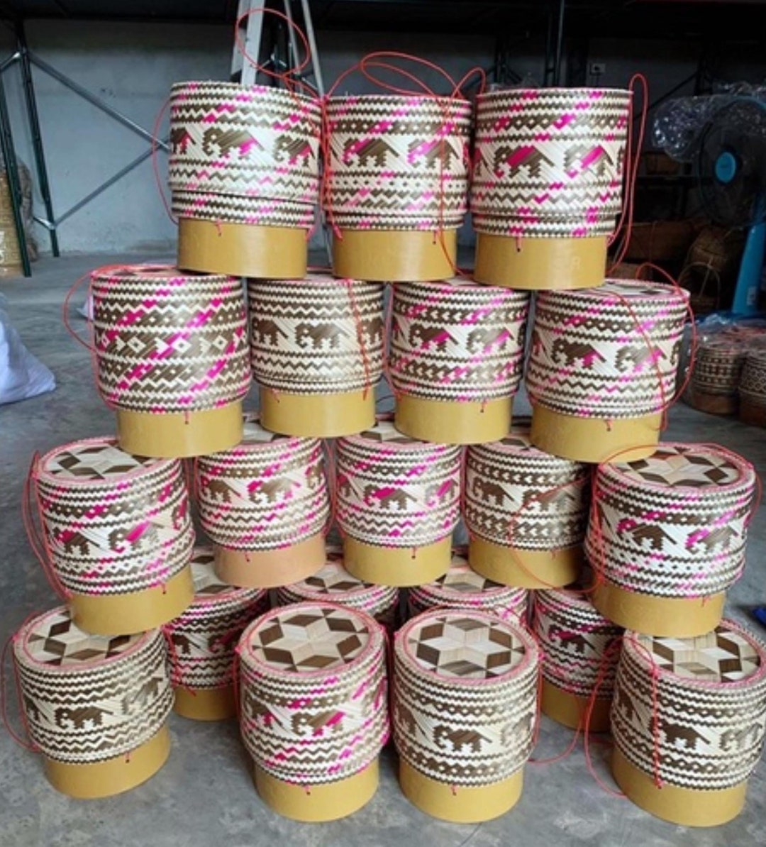 Handmade Elephant Bamboo Rice Carrier Basket 6 Inches Sticky Rice ...