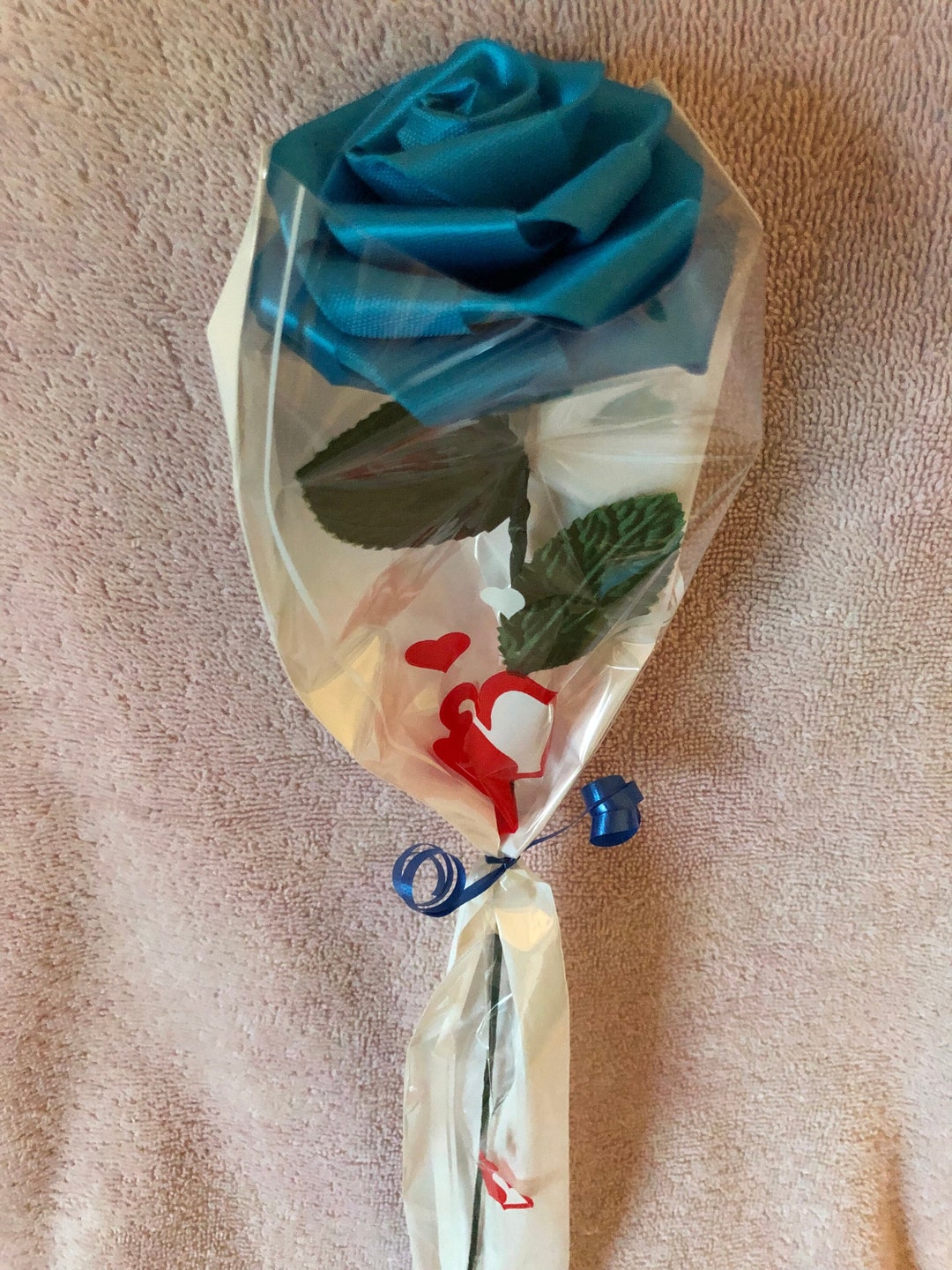 Blue Satin Rose - Etsy