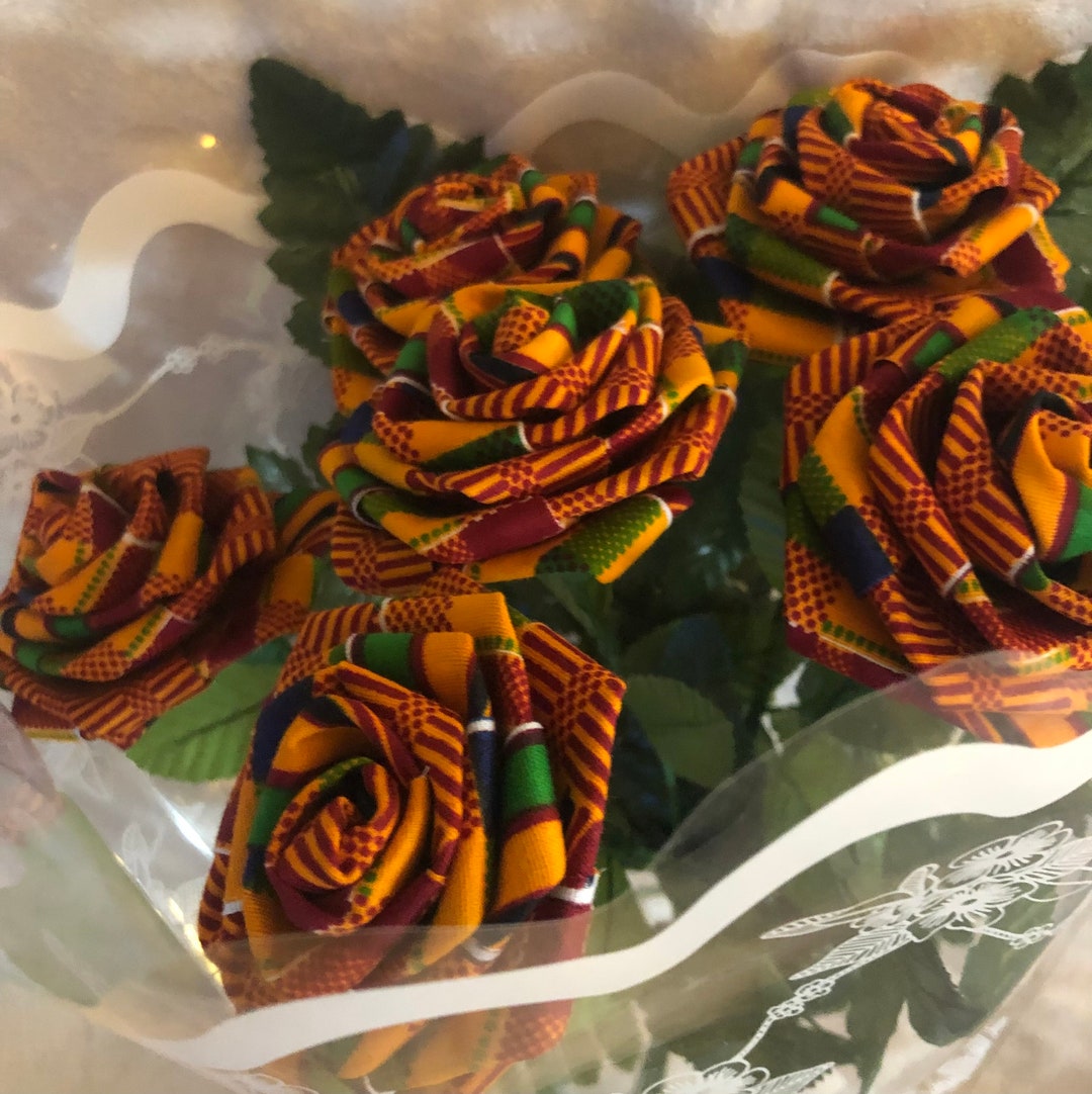 Orange Kente 6 Roses Gift Set - Etsy