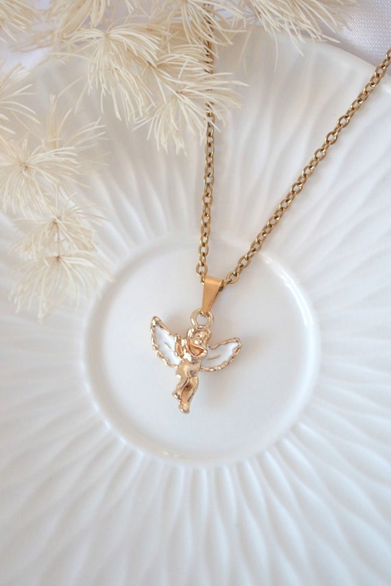 24k gold angel necklace store
