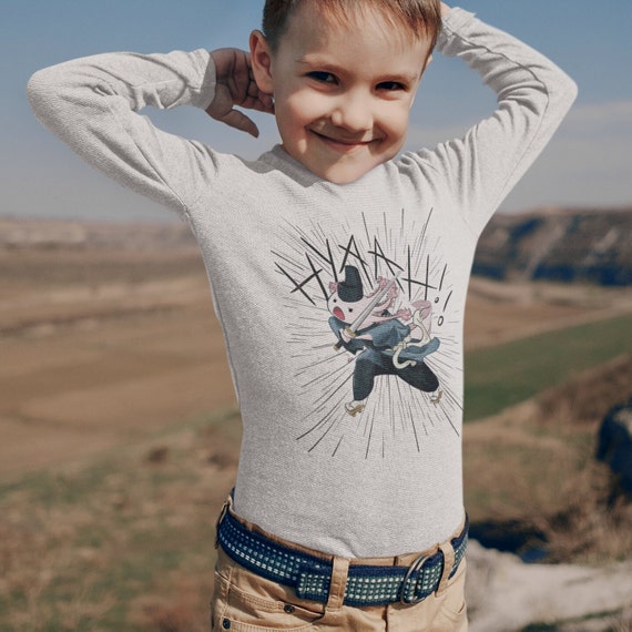 Axolotl Samurai Funny Long Sleeve Kid's T-shirt | Etsy