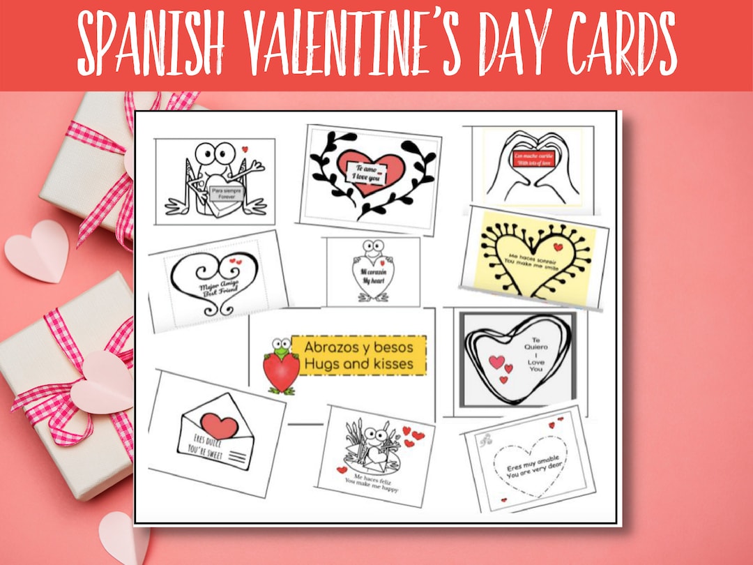 Spanish Valentine's Day Cards - Etsy