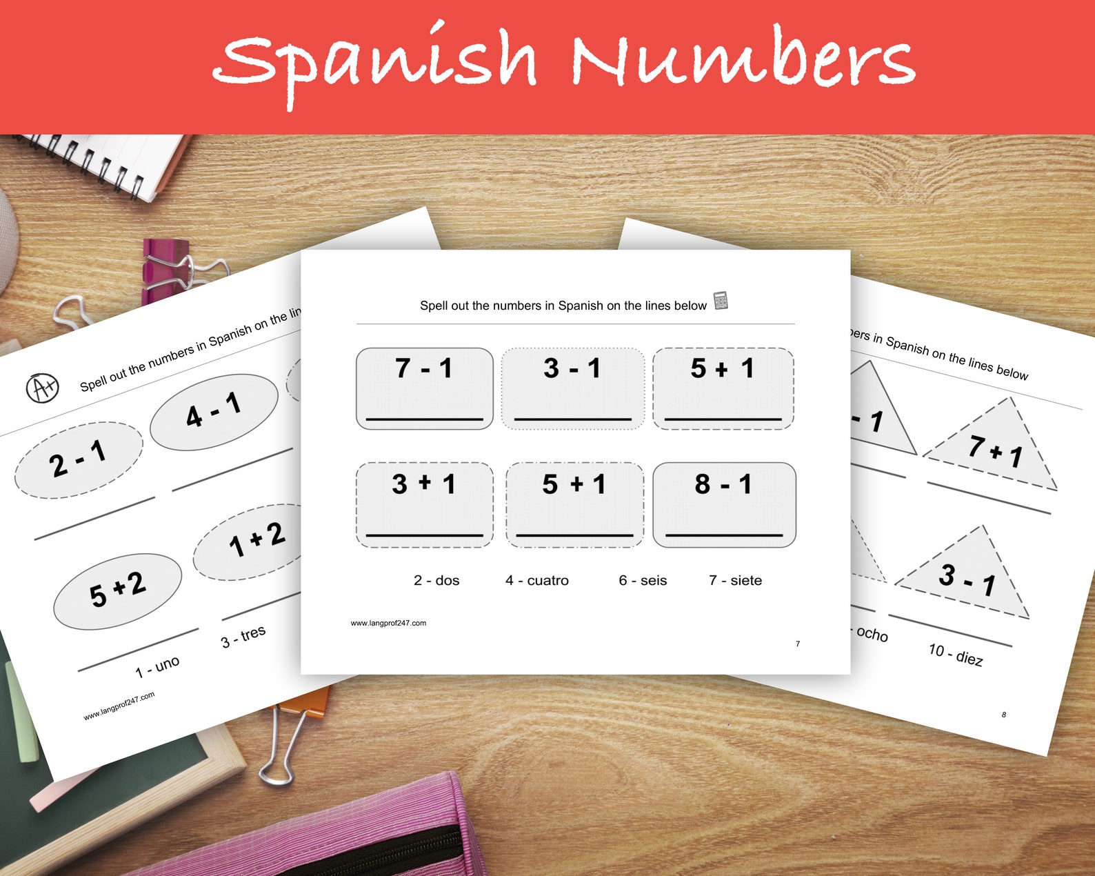 Spanish Days, Weeks, Months, and Numbers Worksheets | Downloadable ...