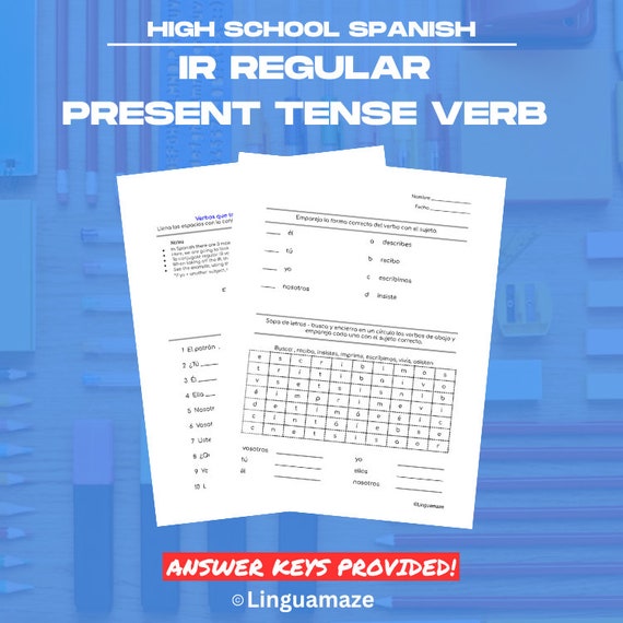 Spanish Present Tense Verbs Worksheet 138774 | Irregular Verbs