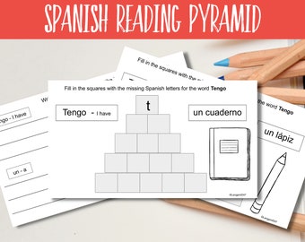 Spanish Reading Pyramids Quiero Spanish Worksheets for Kids | Etsy