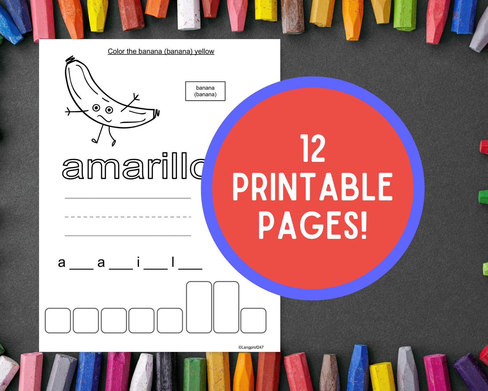 Spanish Colors Worksheet Spanish Worksheet for Kids - Etsy