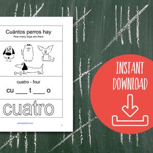 Spanish "how Many" Worksheets | Spanish Worksheets for Kids - Etsy
