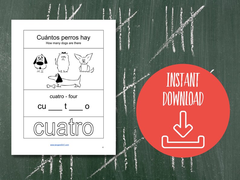 Spanish "how Many" Worksheets | Spanish Worksheets for Kids - Etsy
