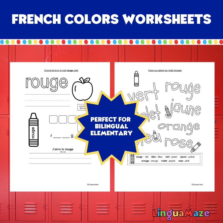 French Colors Worksheet | French Worksheet for Kids - Etsy